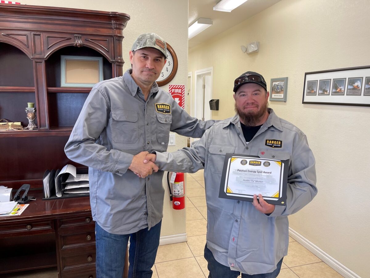 Positive Energy Spot Award - Austin “Ty” - Ranger Energy Services